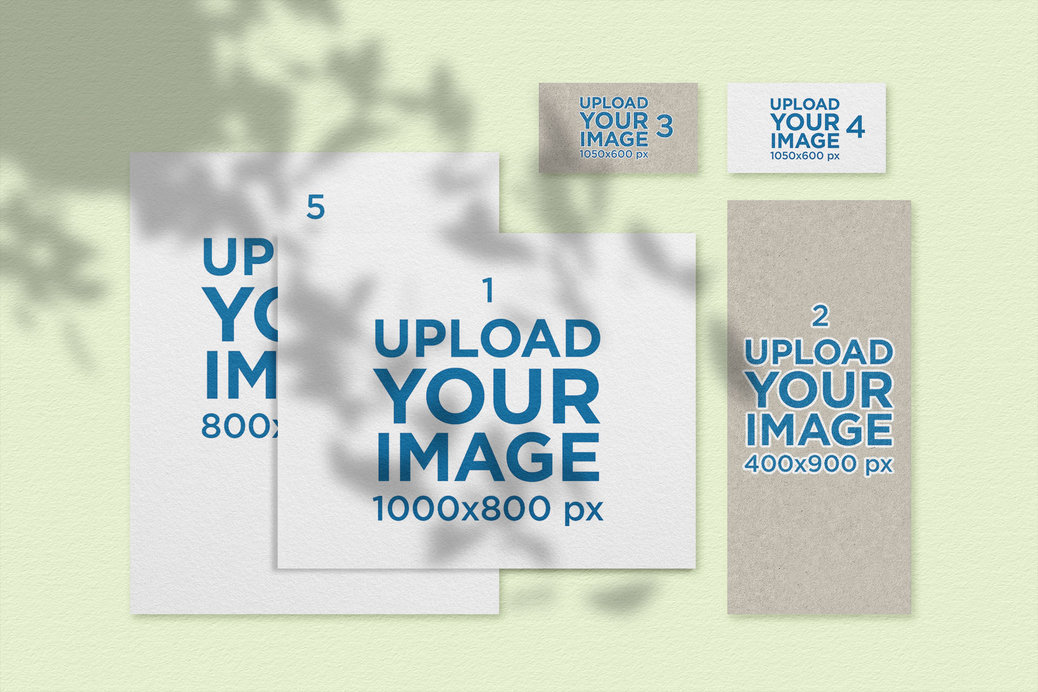 Placeit - Stationery Mockup Featuring a Solid Color Background