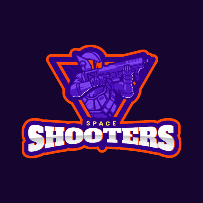 Placeit - Gaming Logo Maker Featuring a Space Shooter Character
