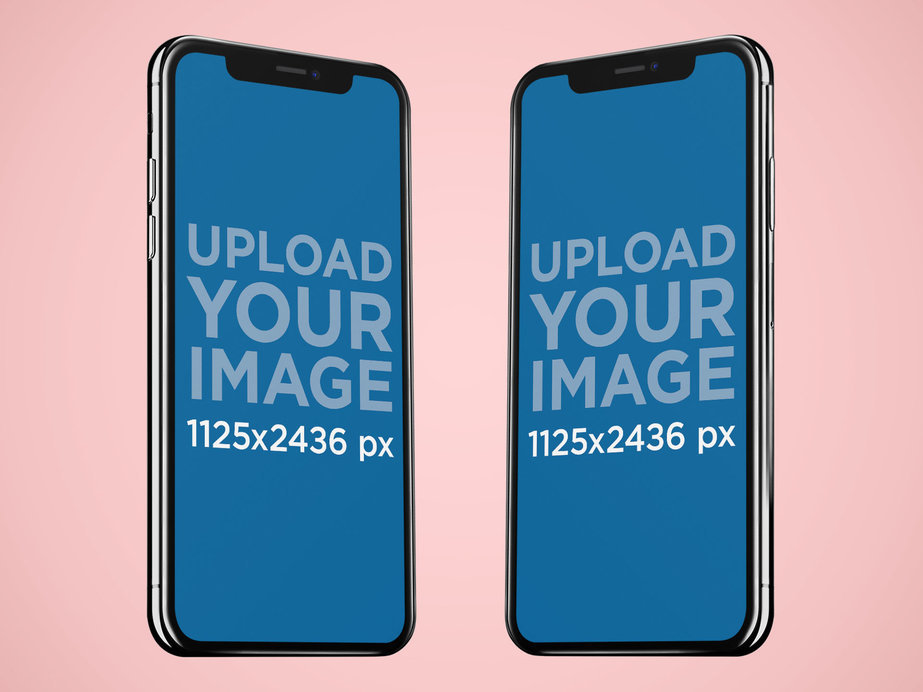 Placeit - Mockup Featuring Two iPhone 11 Pro Floating Against a Solid ...