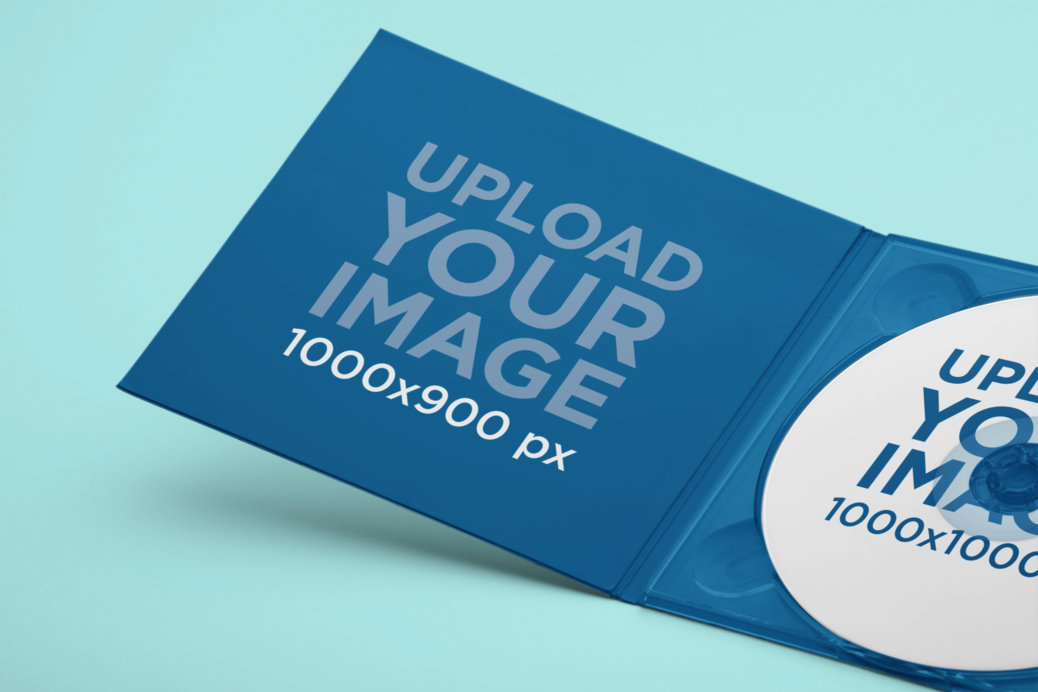Placeit - Mockup of a Digipak with a CD Inside