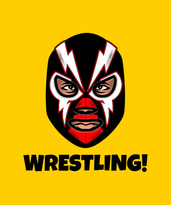 Placeit - T-Shirt Design Maker Featuring a Wrestler's Face in a ...