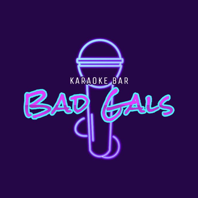 Placeit - Cool Logo Maker for a Karaoke Bar with Neon Lights