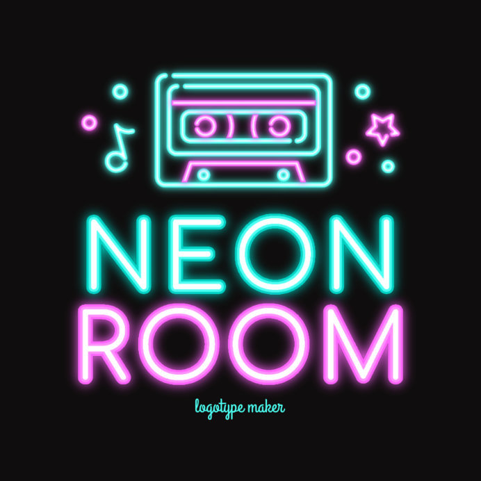 Placeit - Nightclub Logo Template Featuring Vibrant Neon Graphics
