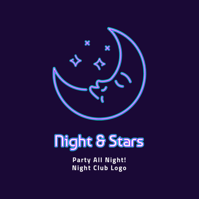 Placeit - Nightclub Logo Maker with a Neon Moon Graphic