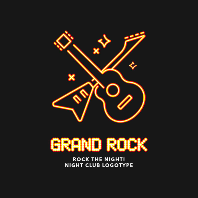 Placeit - Nightclub Logo Creator for a Rock and Roll Bar