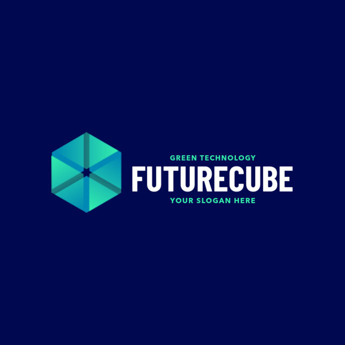 Placeit - Technology Company Logo Maker Featuring a Gradient Cube Graphic