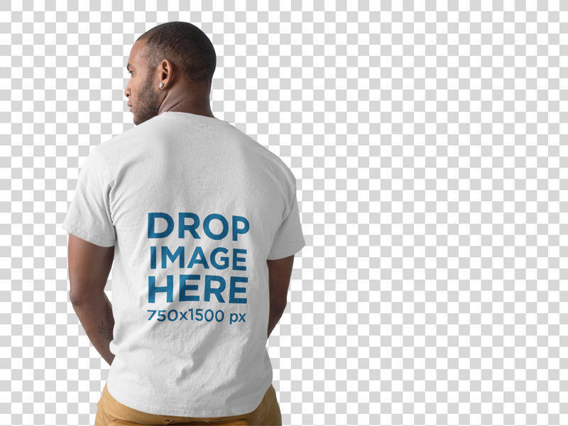 Placeit - Back Shot of a Dude Wearing a T-Shirt Mockup at a Studio
