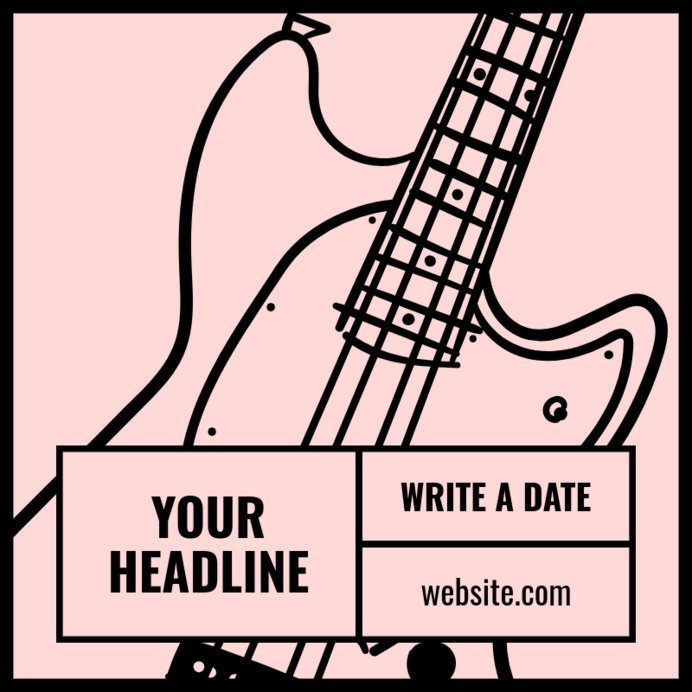 Placeit - Instagram Post Maker for a Musician with a Doodle Guitar