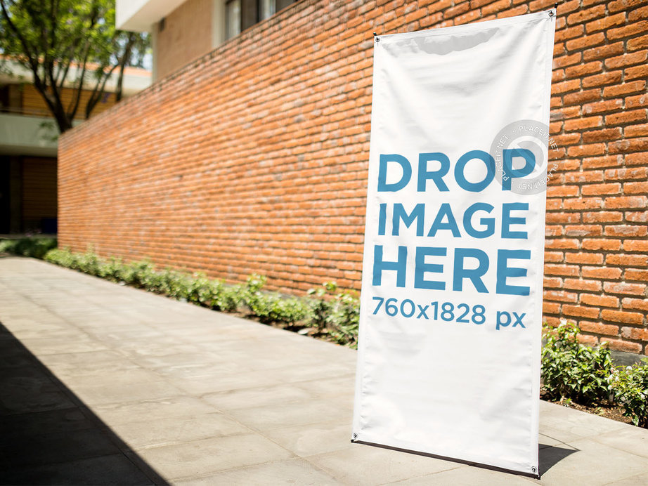 Placeit - Mockup Template of a Banner on a Sidewalk