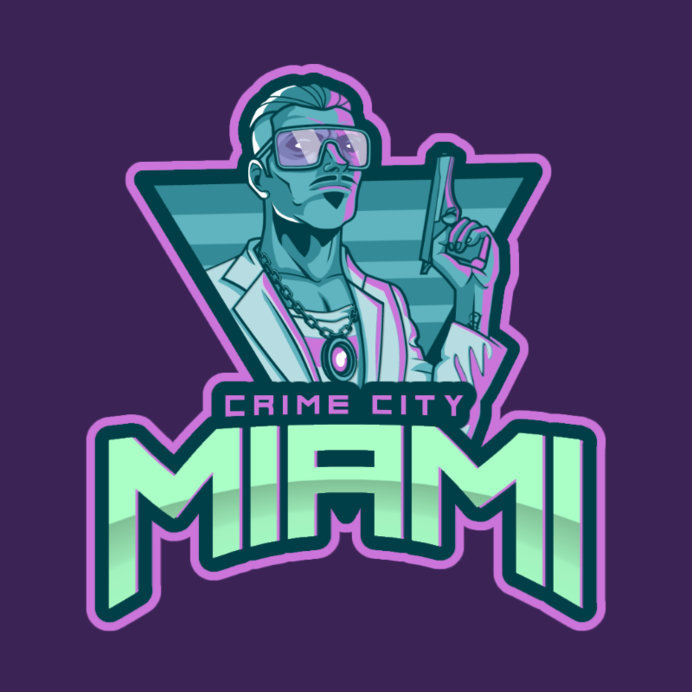 Placeit - GTA-Themed Logo Template of a Criminal with a Gun