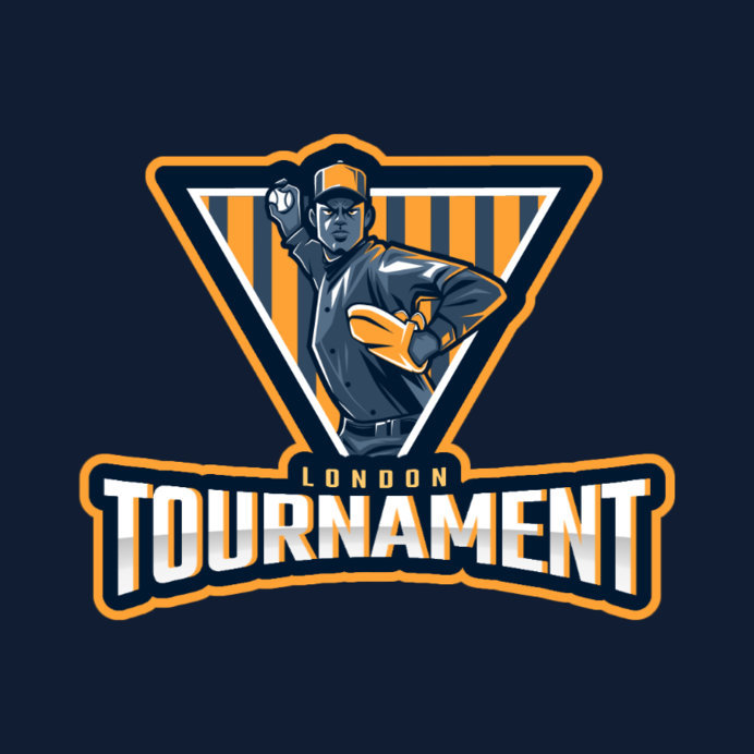 Placeit - Sports Logo Template with a Baseball Pitcher Illustration