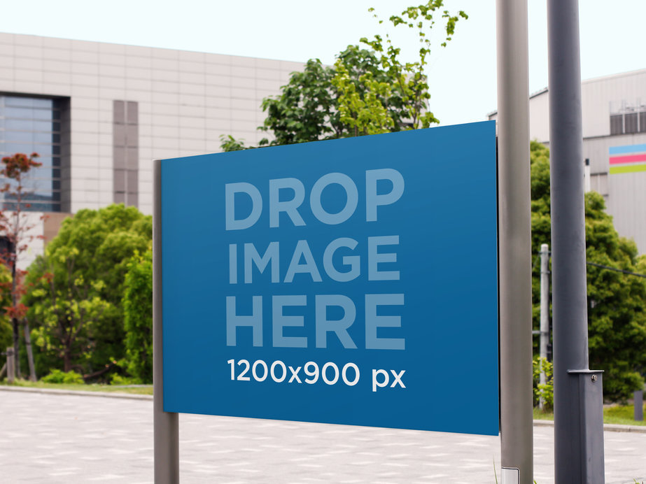 Placeit - Horizontal Banner Mockup in an Urban Environment