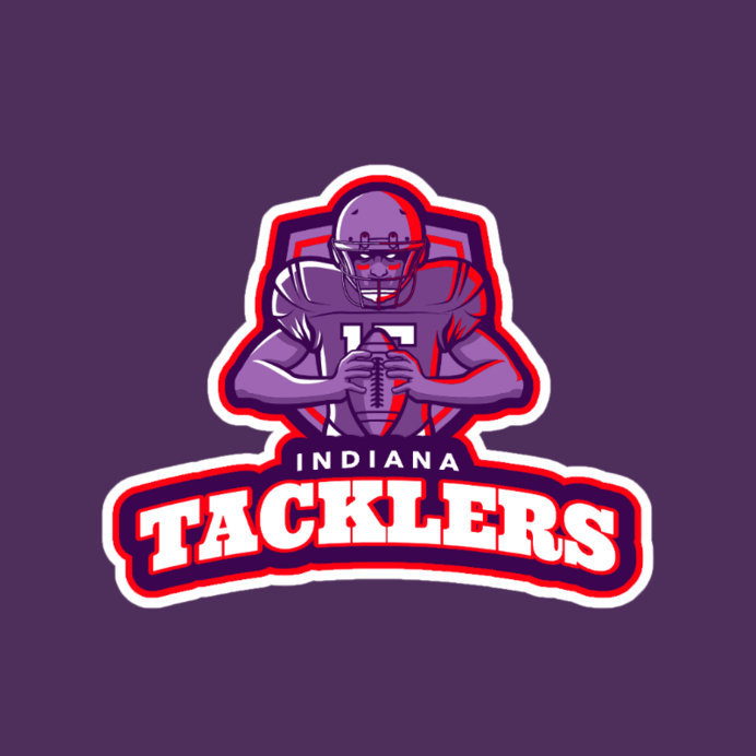 Placeit - Sports Team Logo Generator Featuring Football Player Illustration