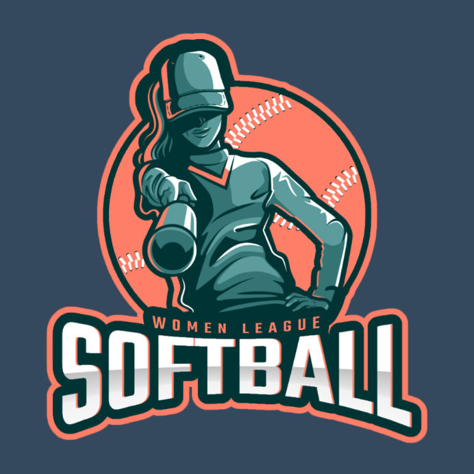 Placeit - Softball Logo Maker with a Female Character