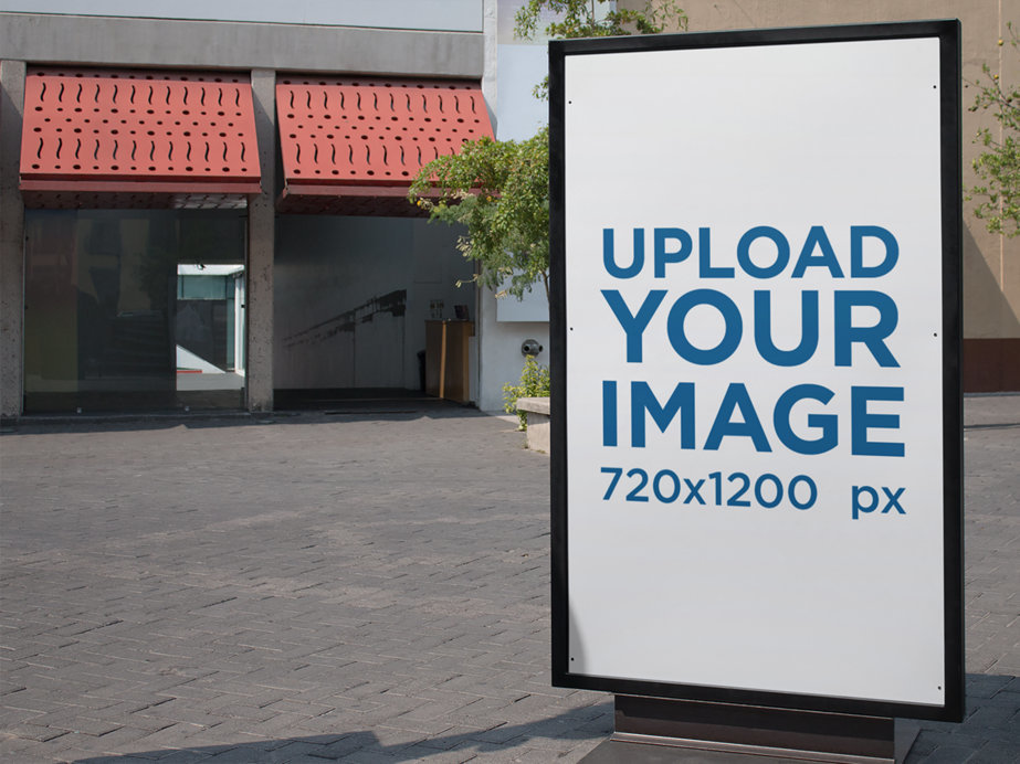 Placeit - Billboard Mockup on the Street Outside a Store