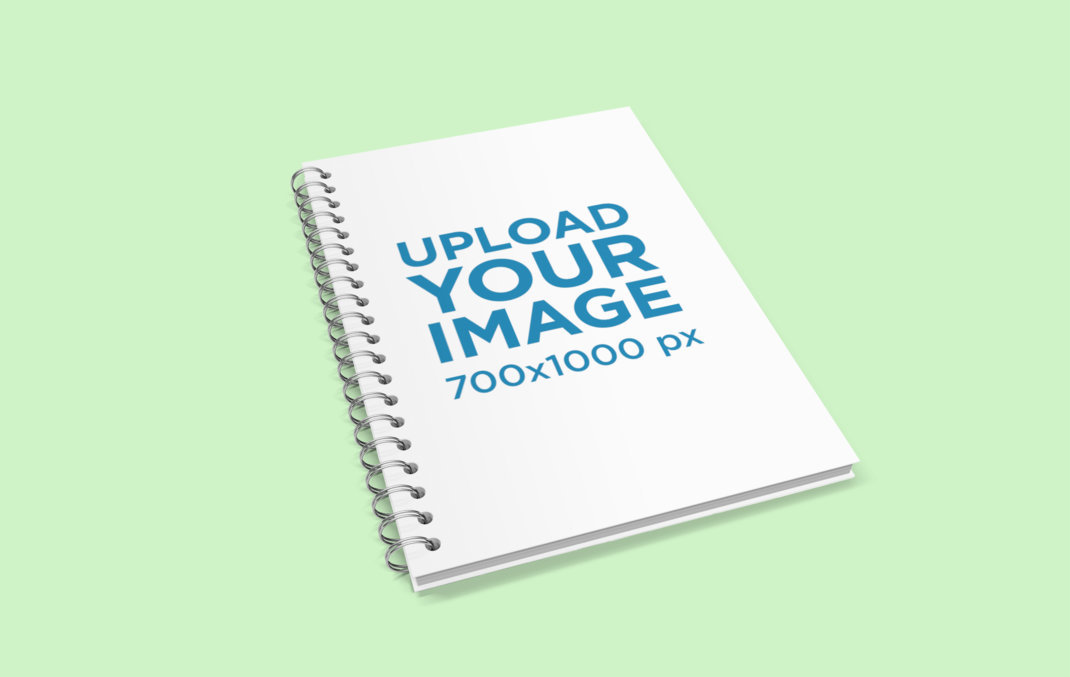 Placeit - Spiral Notebook Mockup with a Plain Background