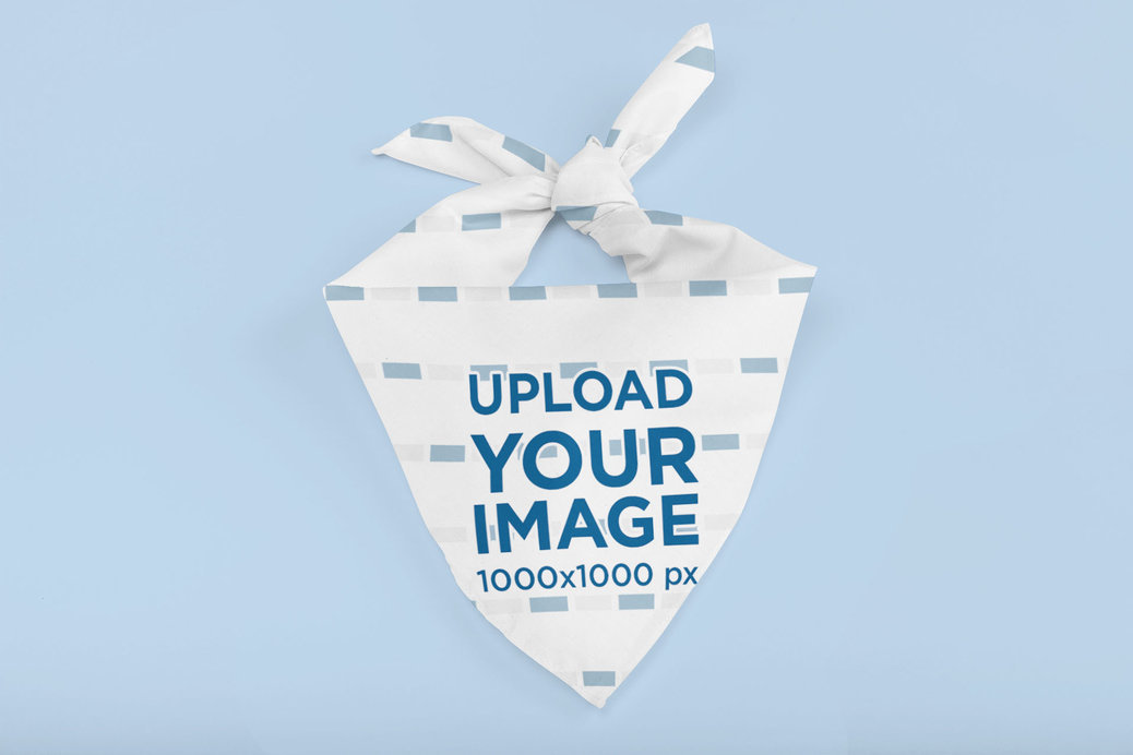 Placeit - Bandana Mockup Featuring a Solid Color Background