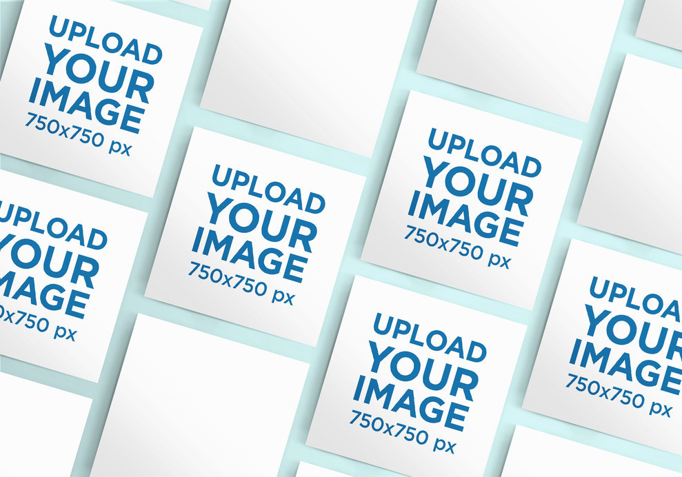 Placeit - Mockup Featuring Several Square Flyers Forming a Grid over a ...