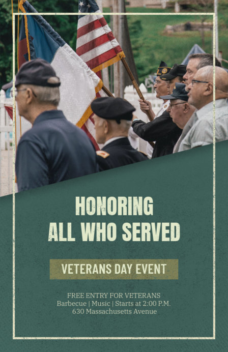Placeit - Veterans Day Flyer Generator for an Honoring Celebration