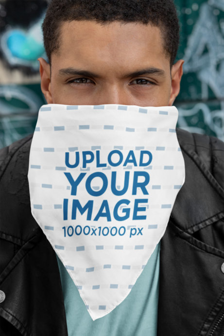 Placeit - Mockup of a Man in a Rocker Style Wearing a Bandana