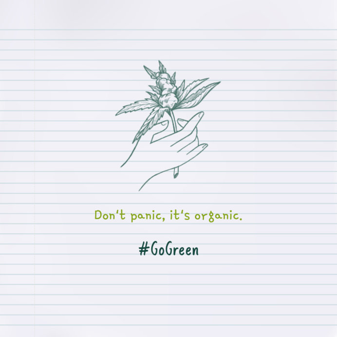 Placeit - Instagram Post Template Featuring a Hand Holding a Marijuana Leaf