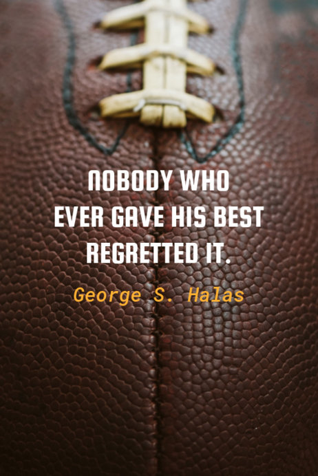 Placeit - Pinterest Pin Generator with a Football Quote