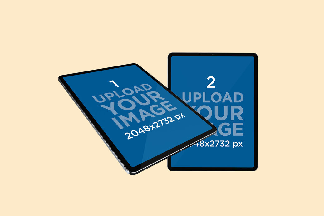 Placeit - Mockup of Two iPad Pro with an Abstract Background