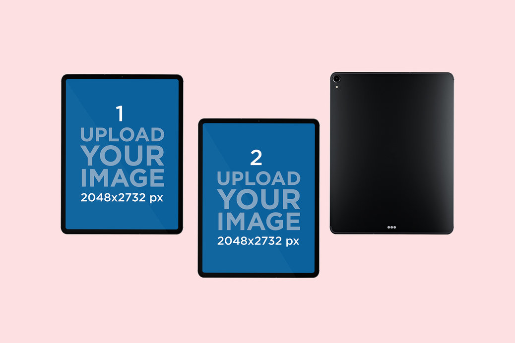Placeit - Mockup Featuring Three iPad Pros Placed Against a ...
