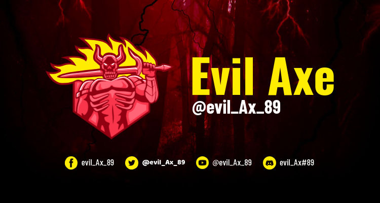 Placeit - Horror-Themed Twitch Banner Generator Featuring an Evil Character