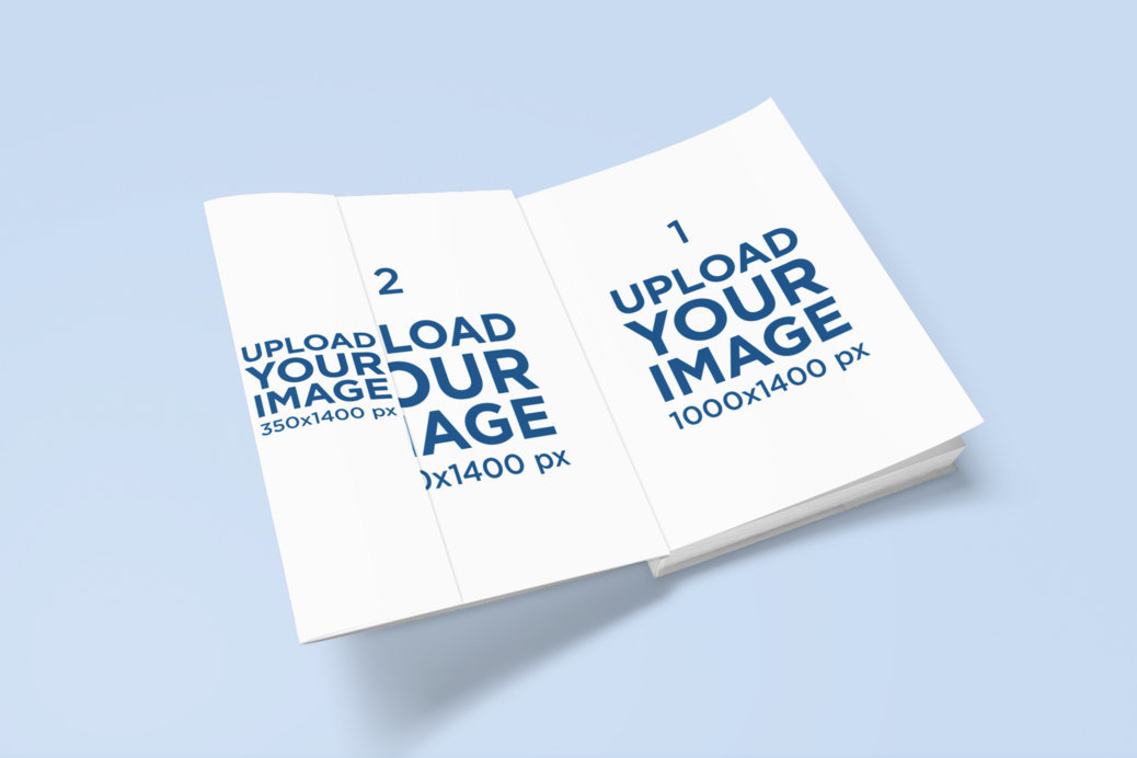 Placeit - Mockup of an Open Hard Book Cover with a Sleeve