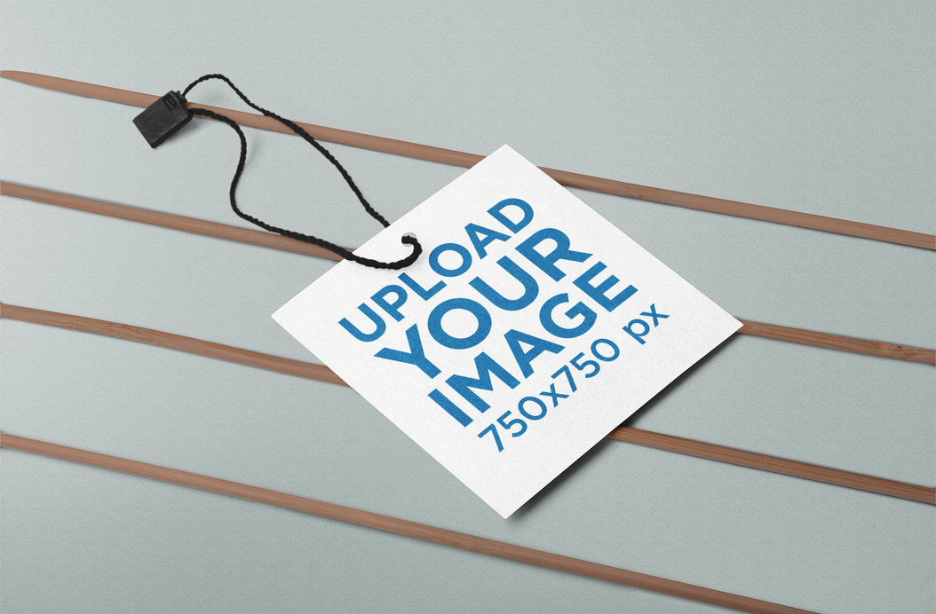 Placeit - Square Brand Tag Mockup Featuring a Minimal Background