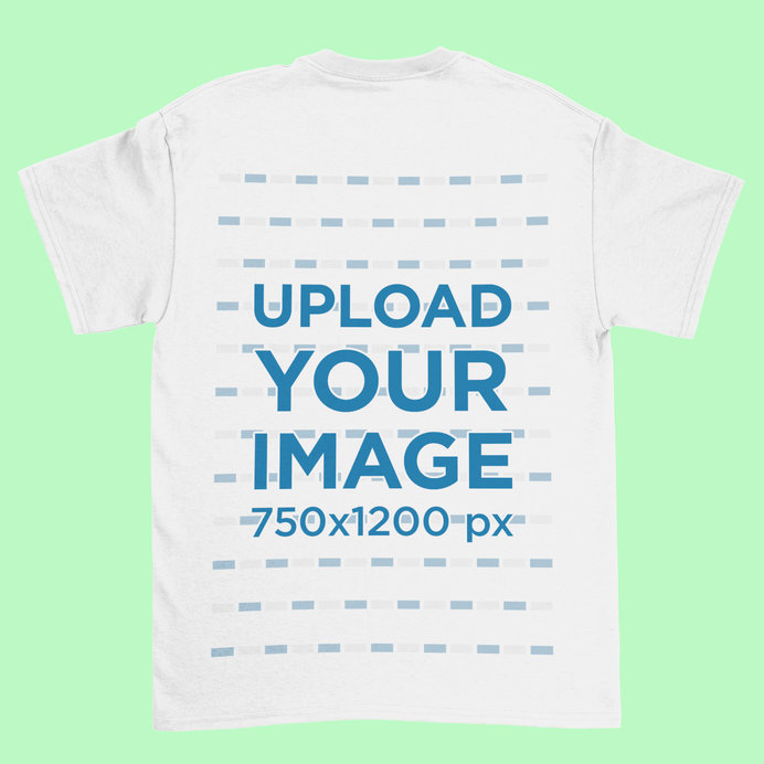 Placeit - Mockup Featuring the Back of a T-Shirt Lying over a Plain ...