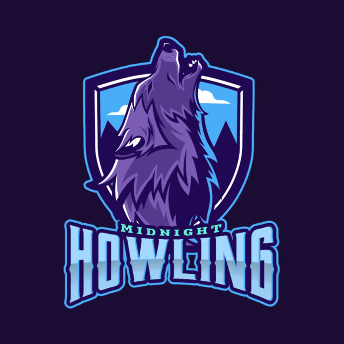 Placeit - Gaming Logo Maker Featuring a Howling Wolf Graphic