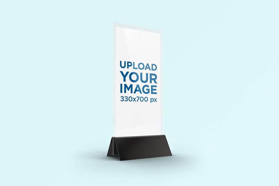 Placeit - Menu Holder Mockup with a Plain Background