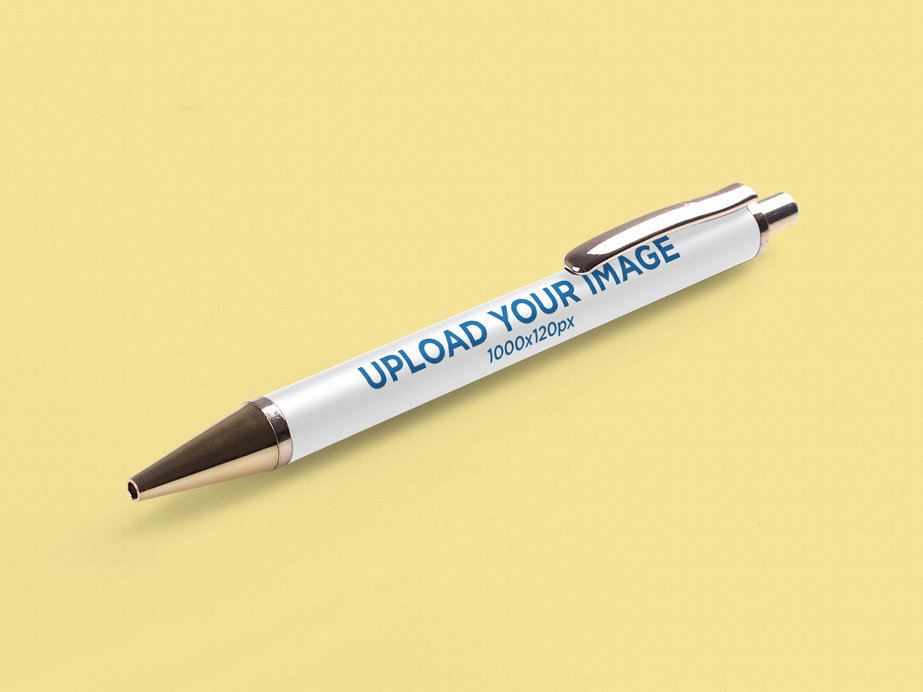 Placeit - Pen Mockup Featuring a Solid Color Backdrop