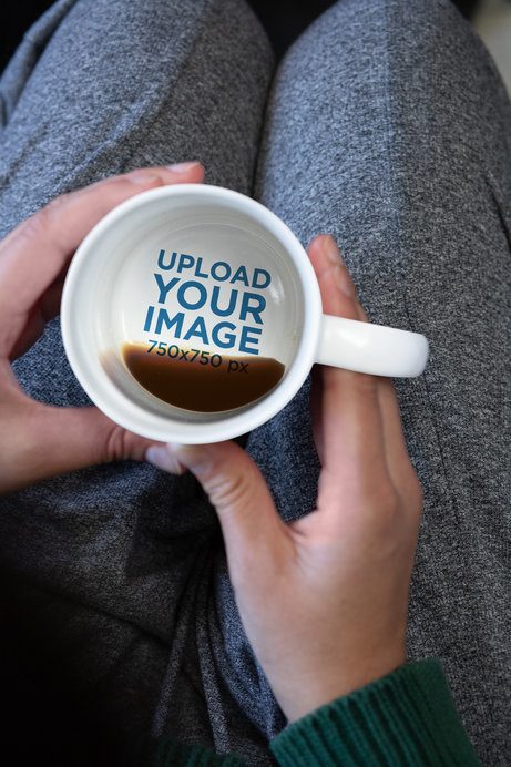 Placeit - 15 oz Hidden Message Mug Mockup Featuring a Young Woman