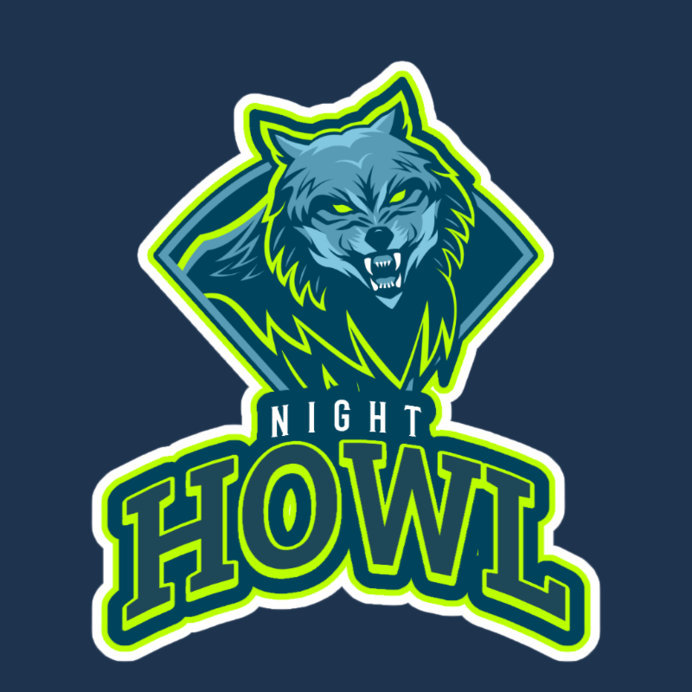 Placeit - Gaming Logo Template with a Night Wolf Illustration