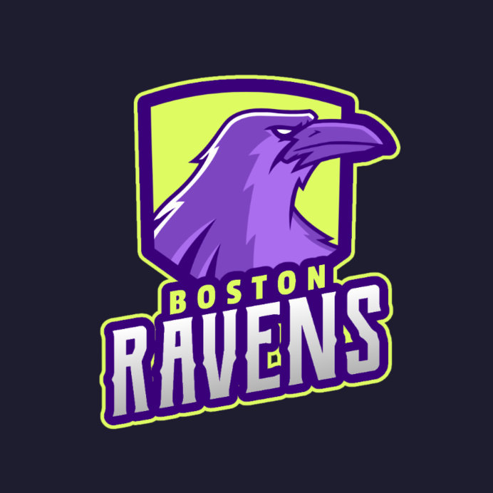 Placeit - Sports Logo Maker for a Team with a Raven Mascot
