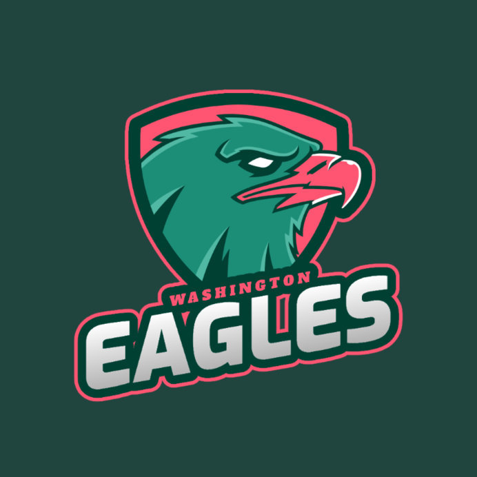 Placeit - Sports Team Logo Maker Featuring a Fierce Eagle Graphic