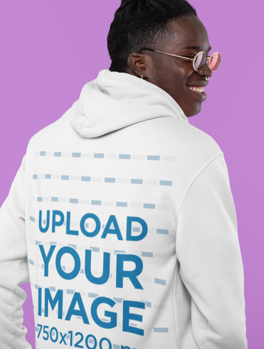 Placeit - Back View Mockup of a Stylish Man Wearing a Hoodie at a Studio