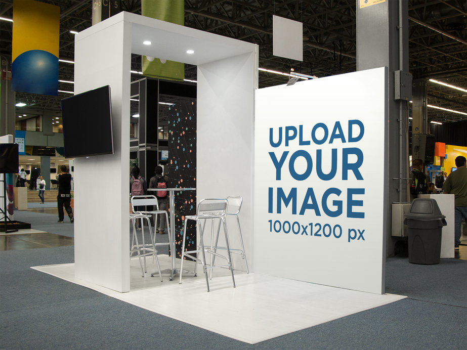Placeit - Expo Stand Mockup With a Vertical Banner