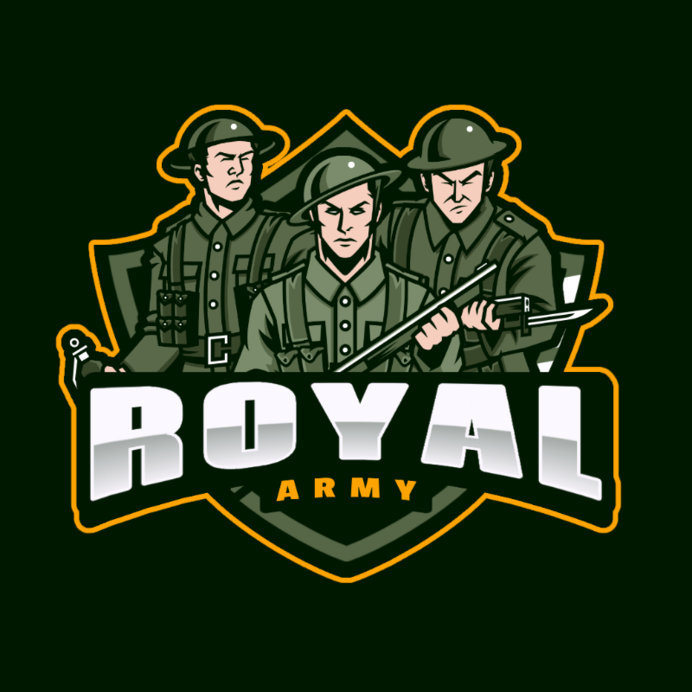 Placeit - Warfare Gaming Logo Maker Featuring a Troop of Soldiers