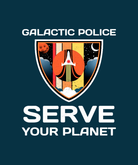 Placeit - Retro T-Shirt Design Maker with a Galactic Patrol Ship Graphic