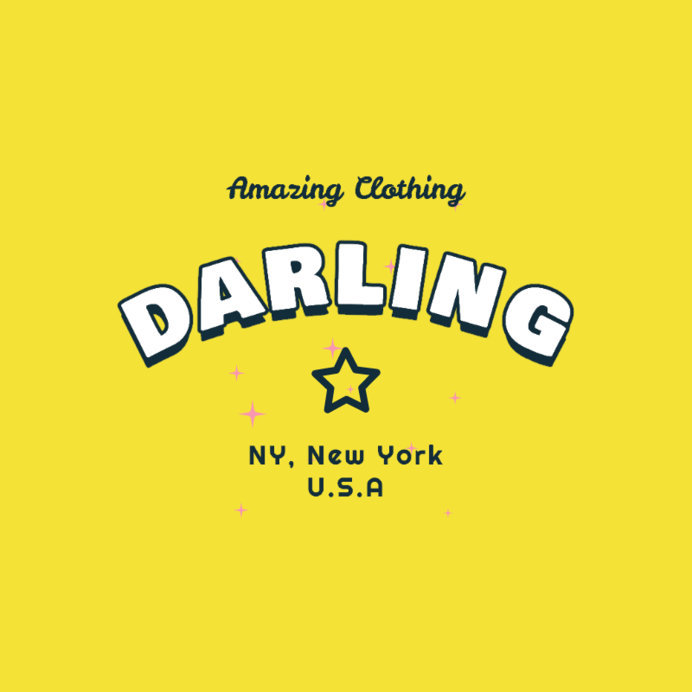 Placeit - Clothing Brand Logo Maker Featuring Twinkling Star Graphics