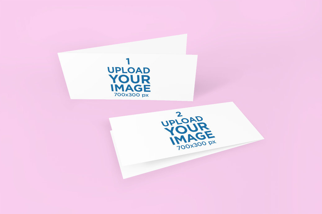 Placeit - Mockup of Two Semi-Opened Greeting Cards
