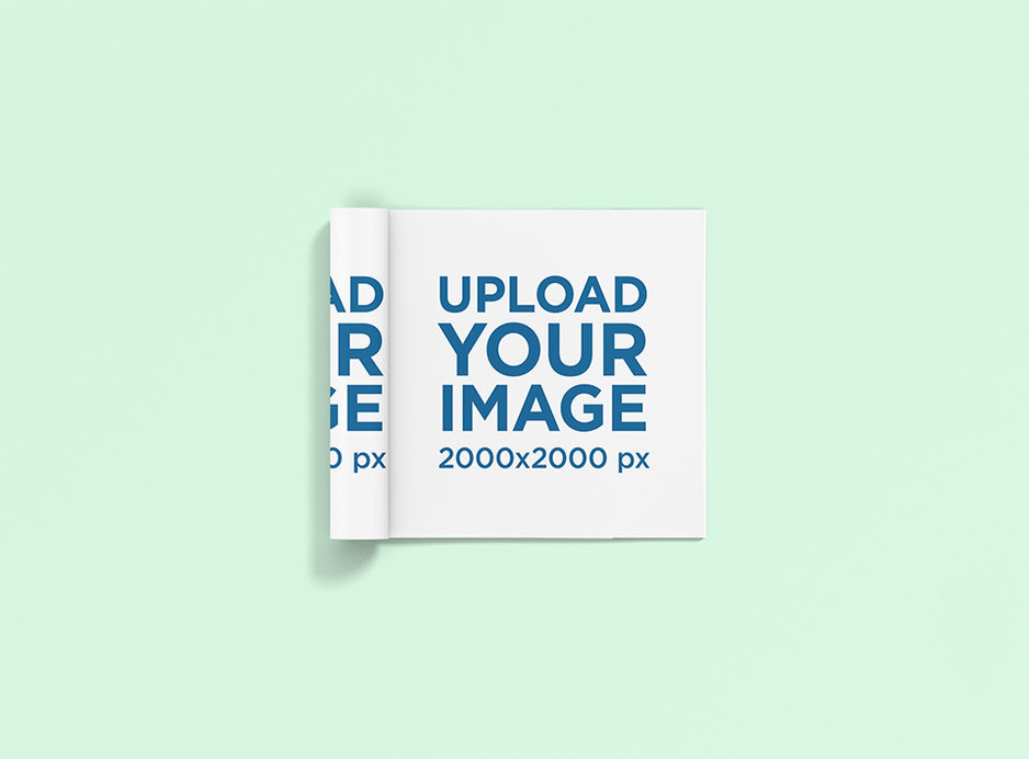 Placeit - Mockup of a Square Magazine Placed on a Customizable Background