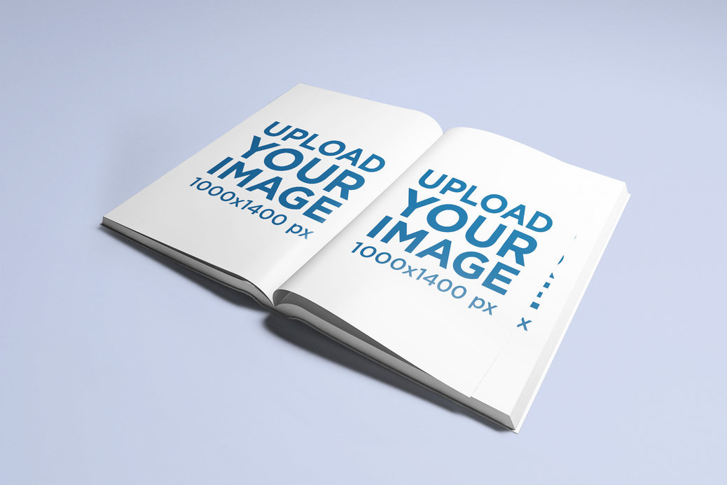 Placeit - Mockup of a Book Open by Half