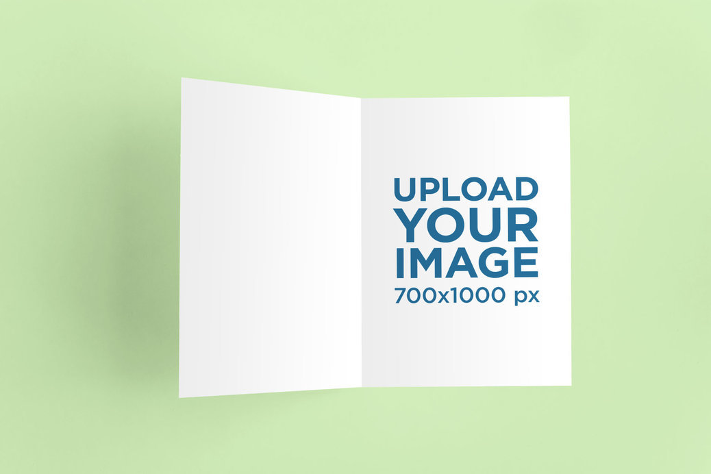 Placeit - Mockup of an Open Greeting Card Placed on a Flat Surface