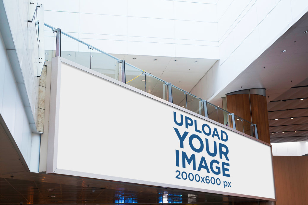 Placeit - Mockup of a Billboard Inside a Mall