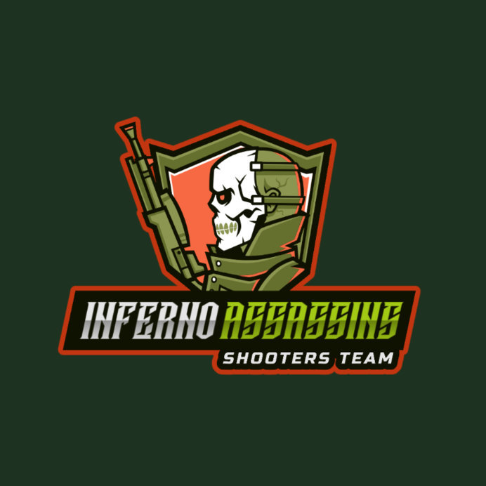 Placeit Logo Maker Featuring A Skull Masked Shooter For A Gaming Team